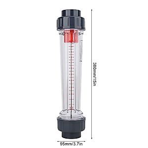 LZS-40 (D) Tube Type Flowmeter 1-10 Transparent Water Rotameter 50mm/2in Liquid Flowing Meters Plastic Flat Interface Liquid Flowing Rate Gauge Hydraulic Valve Fittings