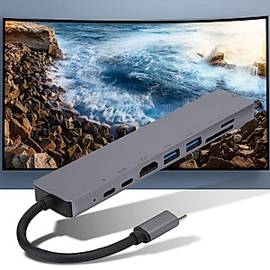 8 in 1 HUB, USB3.0 HDMI HUB Multiport Adapter, Plug-and-Play Memory Card Reader for Laptop with Aluminum Alloy Case.