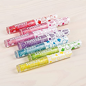 3C4G Three Cheers for Girls by Make It Real - 7 Days Glitter Lip Gloss - Flavored Lip Gloss Set for Girls - Strawberry, Raspberry, Vanilla and More! - 7 Piece Lip Gloss Kit