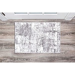 Rugshop Distressed Abstract Area Rug 2' x 3' Gray