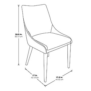 OSP Home Furnishings Palmer Mid-Century Modern Dining Accent Chair 2-Pack, Tangerine