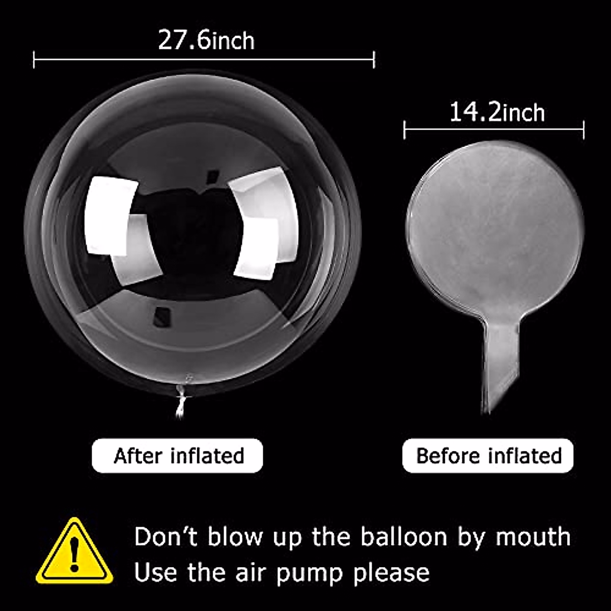 NOVWANG 15Pcs 36 Inches Bobo Bubble Balloons Pre Stretched Large Transparent Latex Balloons for Christmas Wedding Birthday Party Decoration (36 Inches)