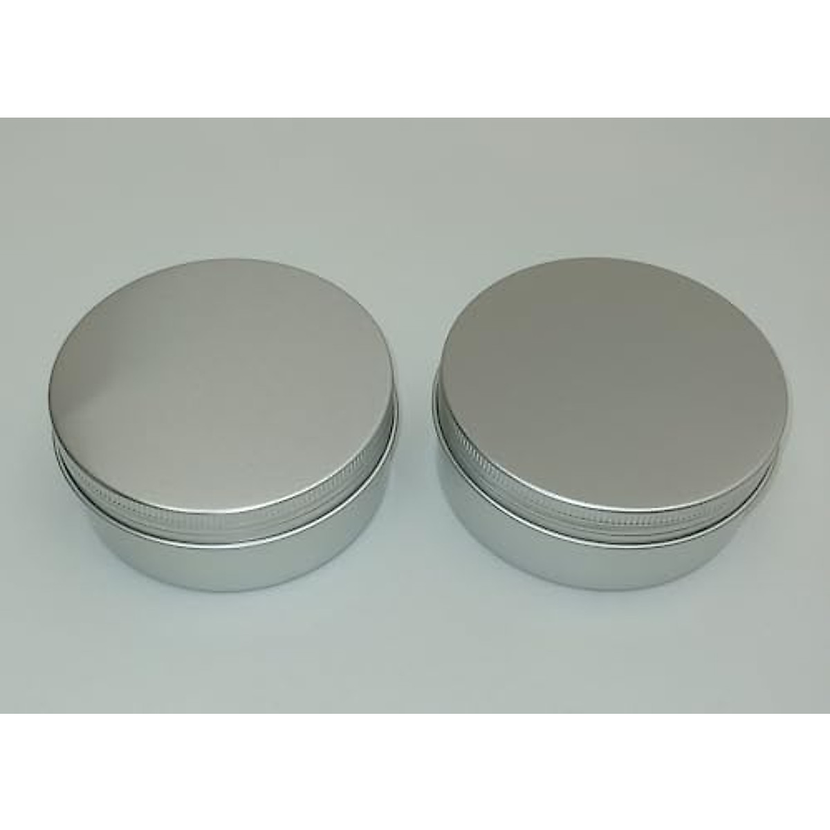 JL Missouri Parts & Misc. 2x 3.75 Diameter 1.5" Deep 8 oz Ounce Aluminum Tin Cans. Bare Screw Top New Containers Storage Cream Spices Etc