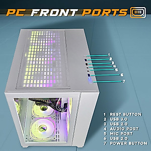 MTG Khuno Gaming Tower PC- Intel Core i7 4th Gen, RTX 3060 12GB 192 Bits, 16GB RGB ARGB Ram, 512GB Nvme, 2TB HDD, 27 Inch 165HZ Gaming Monitor, Gamer Bundle Combo, Webcam, Win 10 Pro