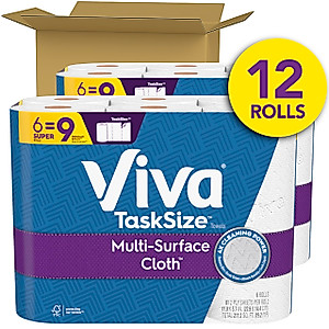 Viva Multi-Surface Cloth Paper Towels, Task Size - 12 Super Rolls (81 Sheets per Roll)