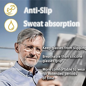 Remowhalle Glasses Ear Cushion, Cotton Fabric Eyeglasses Temple Tips Sleeve, Anti-Slip Elastic Comfort Temple Tips for Sunglasses Eyewear, Ear Pads for Glasses, Black 3 Pairs