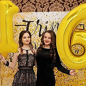 TONIFUL 50 Inch Large Gold Number Balloons 0-9, Foil Mylar Big Digital Balloon Number 1 Digit one for Birthday Party, Wedding, Bridal Shower, Engagement, Photo Shoot, Anniversary (Gold one)
