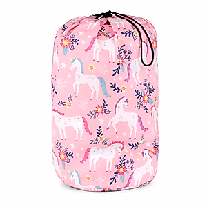 Wildkin Kids Sleeping Bags for Boys & Girls, Measures 57 x 30 x 1.5 Inches, Cotton Blend Materials Sleeping Bag for Kids, Ideal for Parties, Camping & Overnight Travel (Magical Unicorns)
