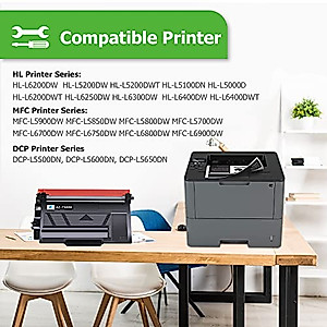 Aztech Compatible Toner Cartridge Replacement for Brother TN 850 TN850 TN-850 TN820 TN-820 HL-L6200DW MFC-L5850DW MFC-L5900DW MFC-L5700DW HL-L5200DW MFC-l5800DW Printer Ink High Yield (Black, 2-Pack)