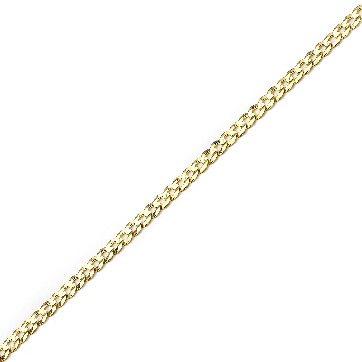 Floreo 10k Yellow Gold 4mm Solid Curb Cuban Chain Ankle Bracelet Anklet for Women, 11 Inch