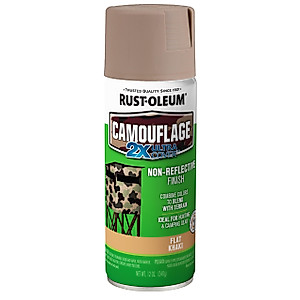 Rust-Oleum 279177 Camouflage 2X Ultra Cover Spray Paint, 12 oz, Khaki
