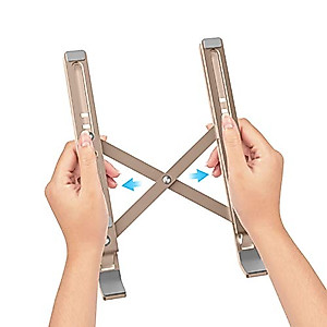 Aduro U-Rise Steel Ergonomic Laptop Stand Adjustable Height Aluminum Monitor Stand Riser Compatible with 10-15.6" Laptop Gold