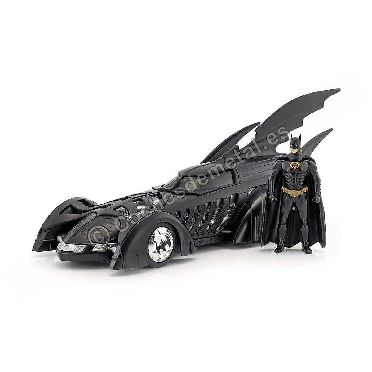 Jada Toys DC Comics Batman Forever Batmobile & Batman Figure 1:24 Die - Cast Vehicle with Figure Matte Black