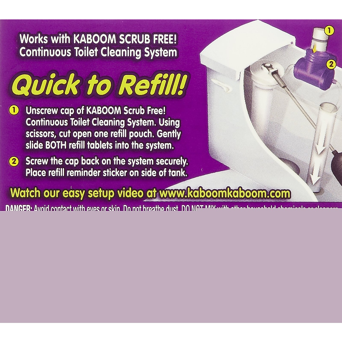 Kaboom Scrub Free! Continuous Clean Toilet Cleaning Refill Tablets (2 Count Per Package) *Refill Tablets Only.