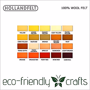 Holland Felt - 100% Merino Wool Felt - Yellows Oranges and Reds - 1mm Thick - 20cm x 30cm Single Sheet (Flesh Colored-09, 20cm x 30cm)