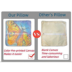 Little Yellow Ducks Latch Hook Kits Pillow DIY Printed Canvas Handmade Cushion Crochet Yarn Embroidery Needlework Hook Latch Kit Pillowcase Rug Cover Christmas Home Sofa Decoration 43x43cm