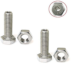 PZRT 2pcs Cylindrical Hollow External Hexagon Screw 304 Stainless Steel Lamp Threading Screws Through Hole Bolt M6x20