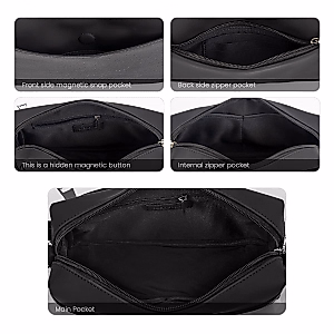 Jackie&Jill Small Crossbody Bags Purses for Women,Cork & Leather Shoulder Handbags with Wide Strap,Top Zipper Camera Bag (Black)