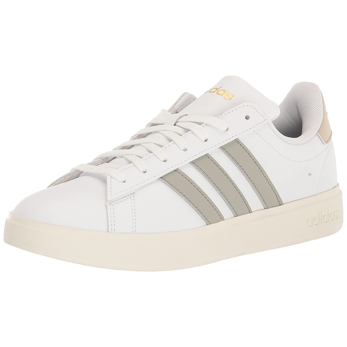 adidas Men's Grand Court 2.0 Sneaker, White/Silver Pebble/Wonder Beige, 10.5
