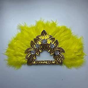 Msbfea Big Size Evantaille Mariage Africain Feather Fan Ladies Wedding Red Color Turkey Feather Fan for Bride Feather Nigerian - 32cmx55cm Color 125