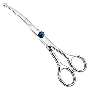 LILYS PET 6.5" Right-handed Pet Round-Tip Grooming Stainless steel Safety Grooming for Dogs and Cats (Curved Scissor)