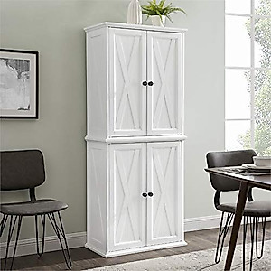 Crosley Furniture Clifton Tall Pantry, 2 Stackable Pantries, Distressed White