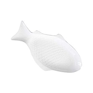 DOITOOL 1Pc Fish Shaped Plate Fish Platter Ceramic Unique Decorative Serving Snack Storage Platter for Party Wedding Restaurants Home (13 Inches, White)