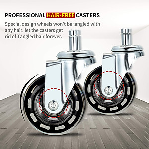 PERFEHAIR Hair Free Caster Wheels for Hairstylist Trolley, Salon Hair Color Tray, Hair Chair, Rolling Stool, Hair Stylist Cart, Beauty Spa Furniture Equipment (Set of 1)