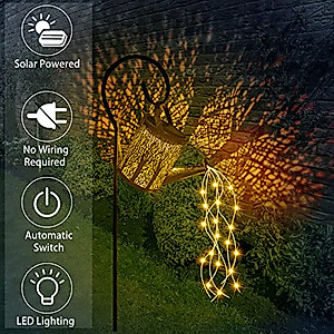 Solar Watering Can with Lights, Outdoor Garden Decor Hanging Lantern Waterproof Landscape Lights Outside Decorations for Patio Yard Art Flower Bed Backyard Gardening Gifts for Mom Grandma Women