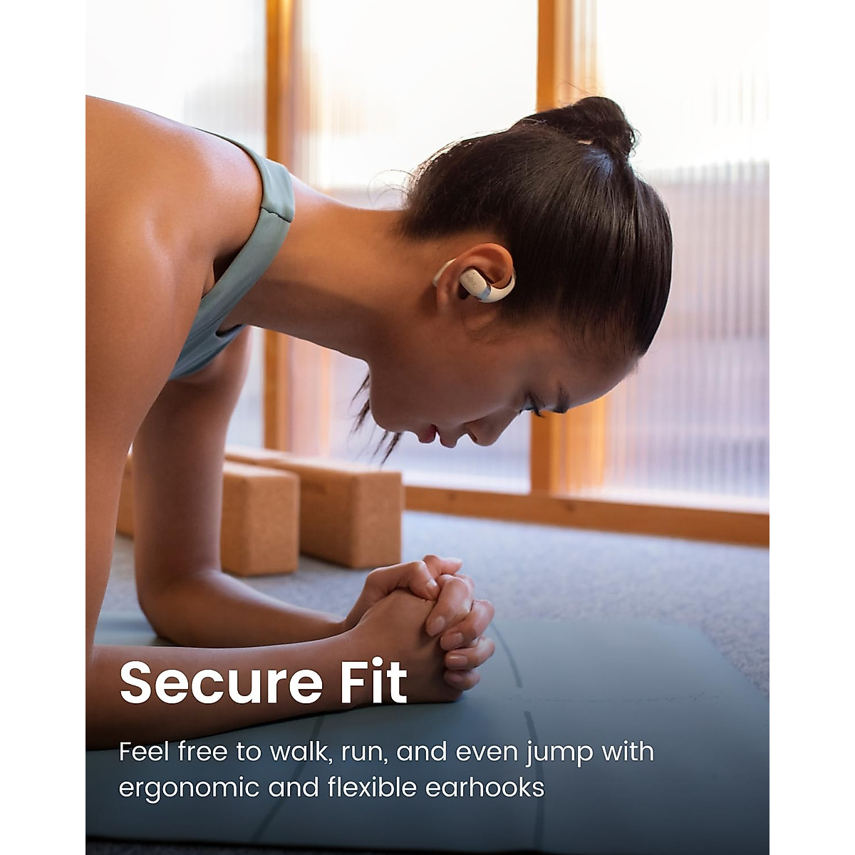 SHOKZ OpenFit - Open-Ear True Wireless Bluetooth Headphones with Microphone, Earbuds with Earhooks, Sweat Resistant, Fast Charging, 28HRS Playtime, Compatible with iPhone & Android