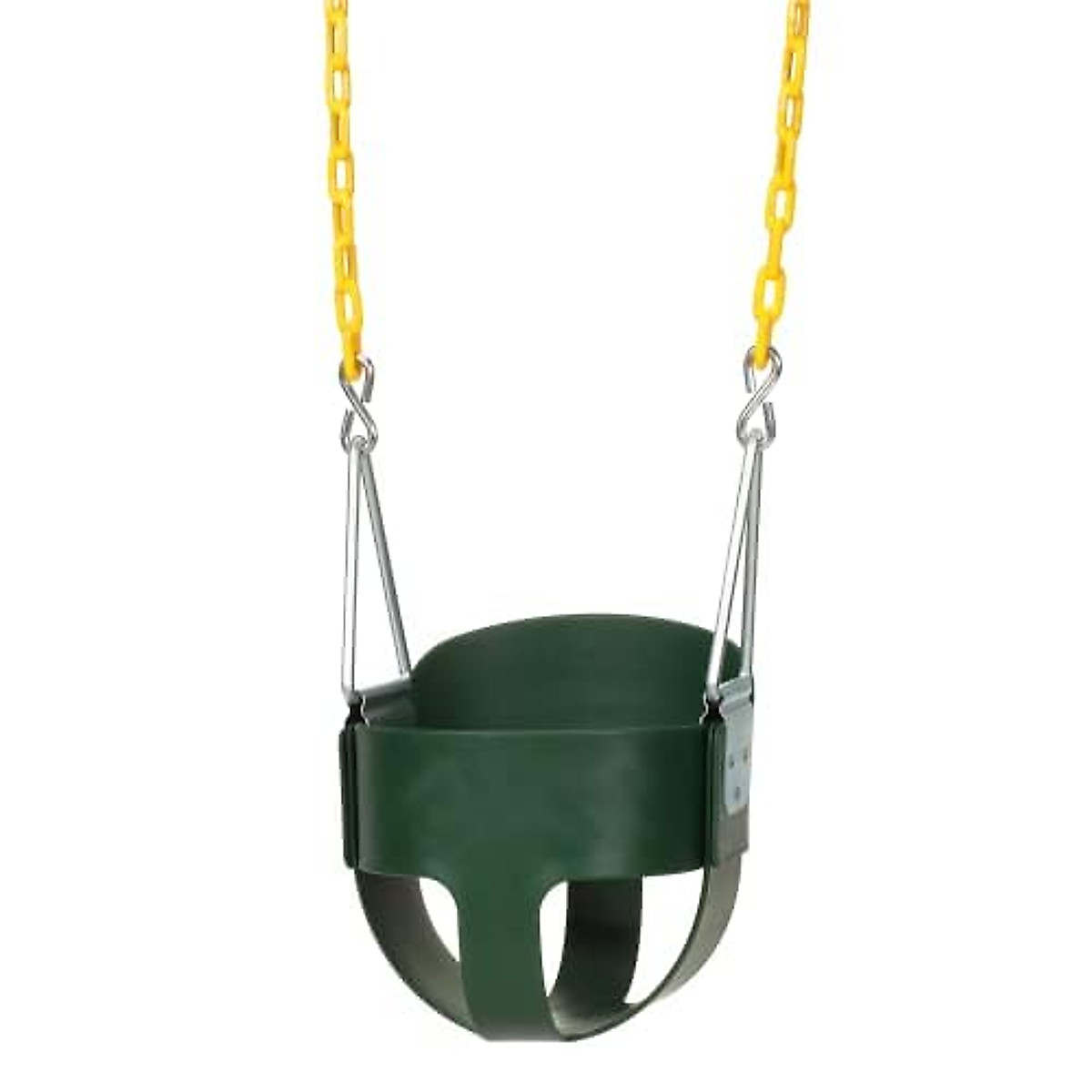 Eastern Jungle Gym Heavy-Duty High Back Full Bucket Toddler Swing Seat with Coated Swing Chains Fully Assembled, Green