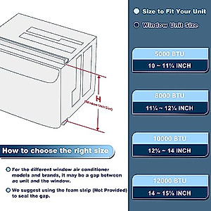 Pearwow Window Air Conditioner Side Panel with Frame,AC Insulation Side Panels Curtain Kit,Fits for Most 10000BTU Window AC Units