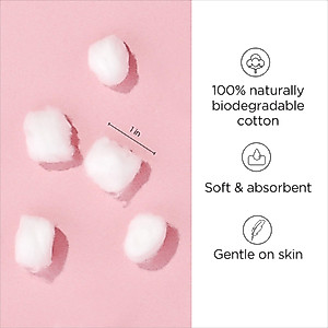 Diane 100% Pure Cotton Balls, 100 Count - Soft, Super Absorbent, Multipurpose Cotton Balls for Makeup Removal, Nail Polish, Applying Lotion or Powder, First-Aid for Everyday Household Use