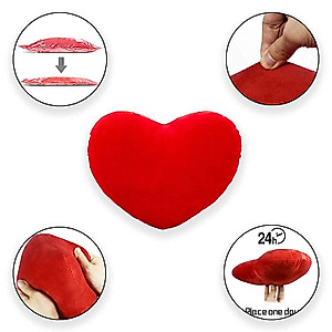 sunyou Cute Plush Red Heart Pillow Cushion Toy Throw Pillows Gift for Kid Friends/Children/Girl/Valentine's Day Fit for Living Room/Bed Room/Dining Room/Office and Sofa/Cars/Chairs (Heart)