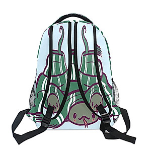 Cute Animal Snake School Backpack for Teen Girls Boys Lightweight Student Backpack Travel Bookbag Laptop Casual Daypack