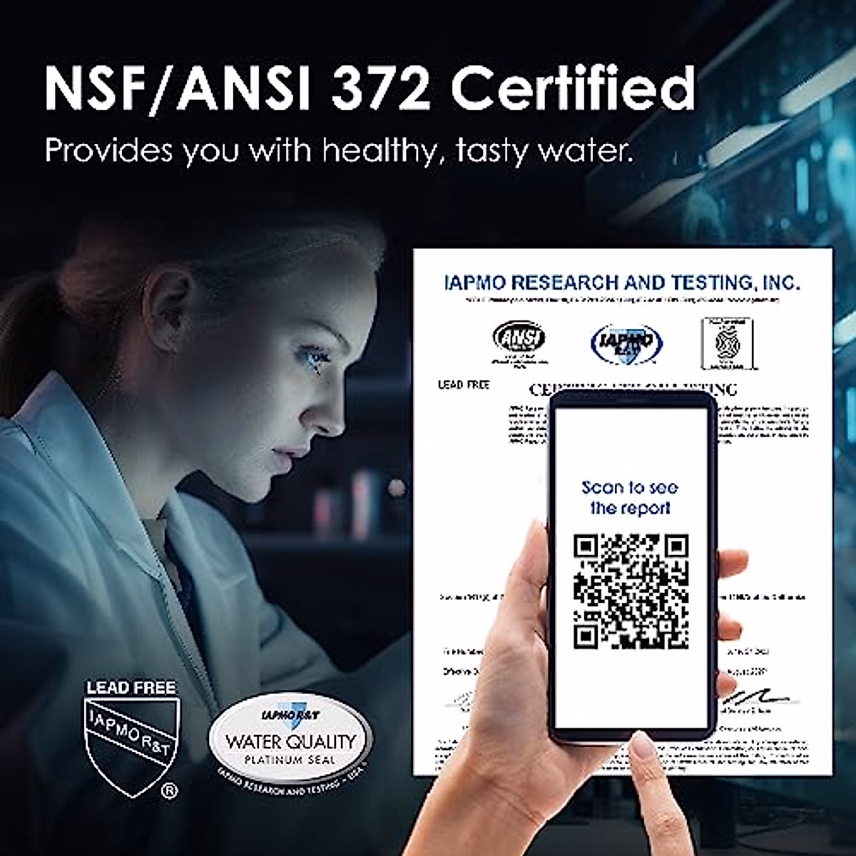 [Hot and Cold] Waterdrop WD-A1 Countertop Reverse Osmosis System, NSF/ANSI 58 Standard, Bottleless Water Cooler, 6 Temperature Settings Hot Cold & Room Water Dispenser, 2:1 Pure to Drain