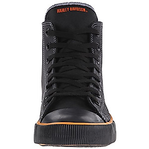 Harley-Davidson Footwear Men's Nathan Vulcanized Sneaker, Black/Orange, 13