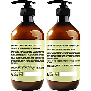 Tea Tree Oil Shampoo and Conditioner Set - Sulfate and Paraben Free Treatment for Oily Hair and to Help Reduce Your Itchy and Dry Scalp - Healthy Anti Dandruff Formula for Men and Women