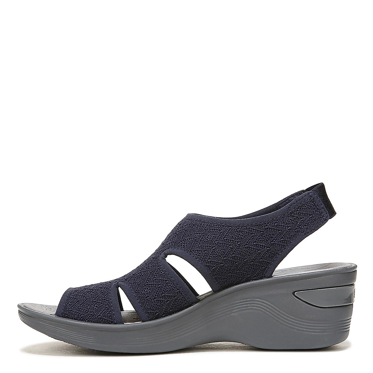 BZees Womens Daytona Slip-On Wedge Sandal Navy Blazer 6.5 M