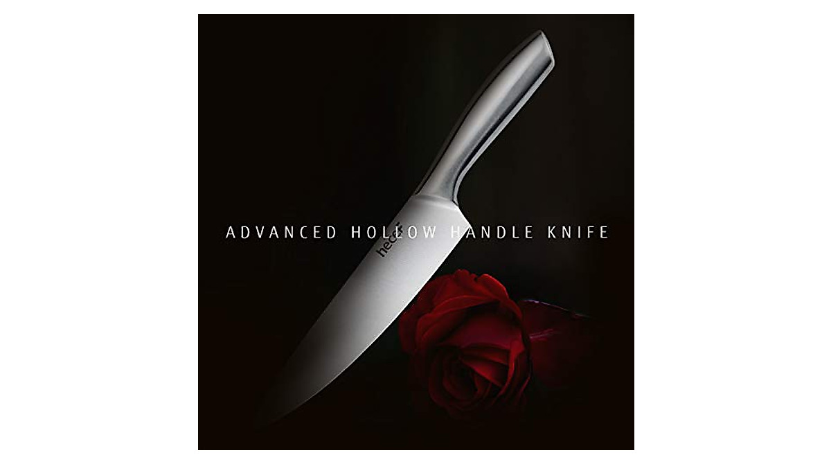 Hecef Silver Kitchen Knife Set of 5 - Durable Satin Finish Blades