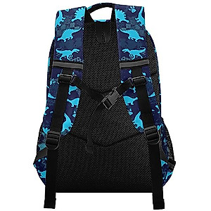 JHKKU Blue Cartoon Dinosaur Backpack for Girls Boys School Bags Teen Personalized Bookbag, Lightweight Laptop Bag Travel Backpacks