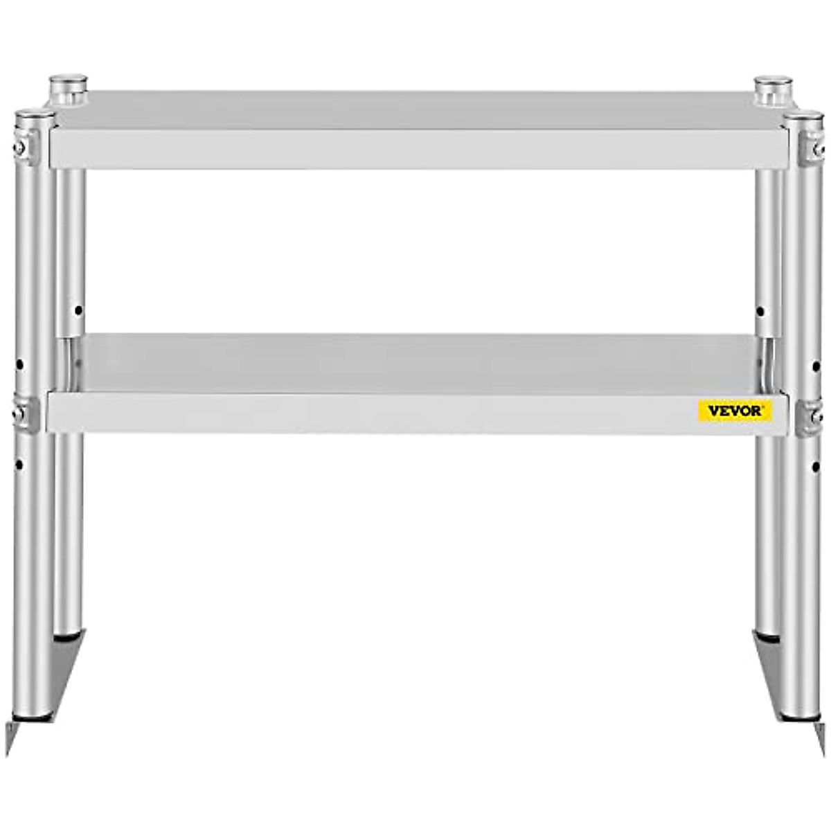 VEVOR Double Overshelf, Double Tier Stainless Steel Overshelf, 30 in. L x 12 in. W Double Deck Overshelf, Height Adjustable Overshelf for Prep & Work Table in Kitchen, Restaurant