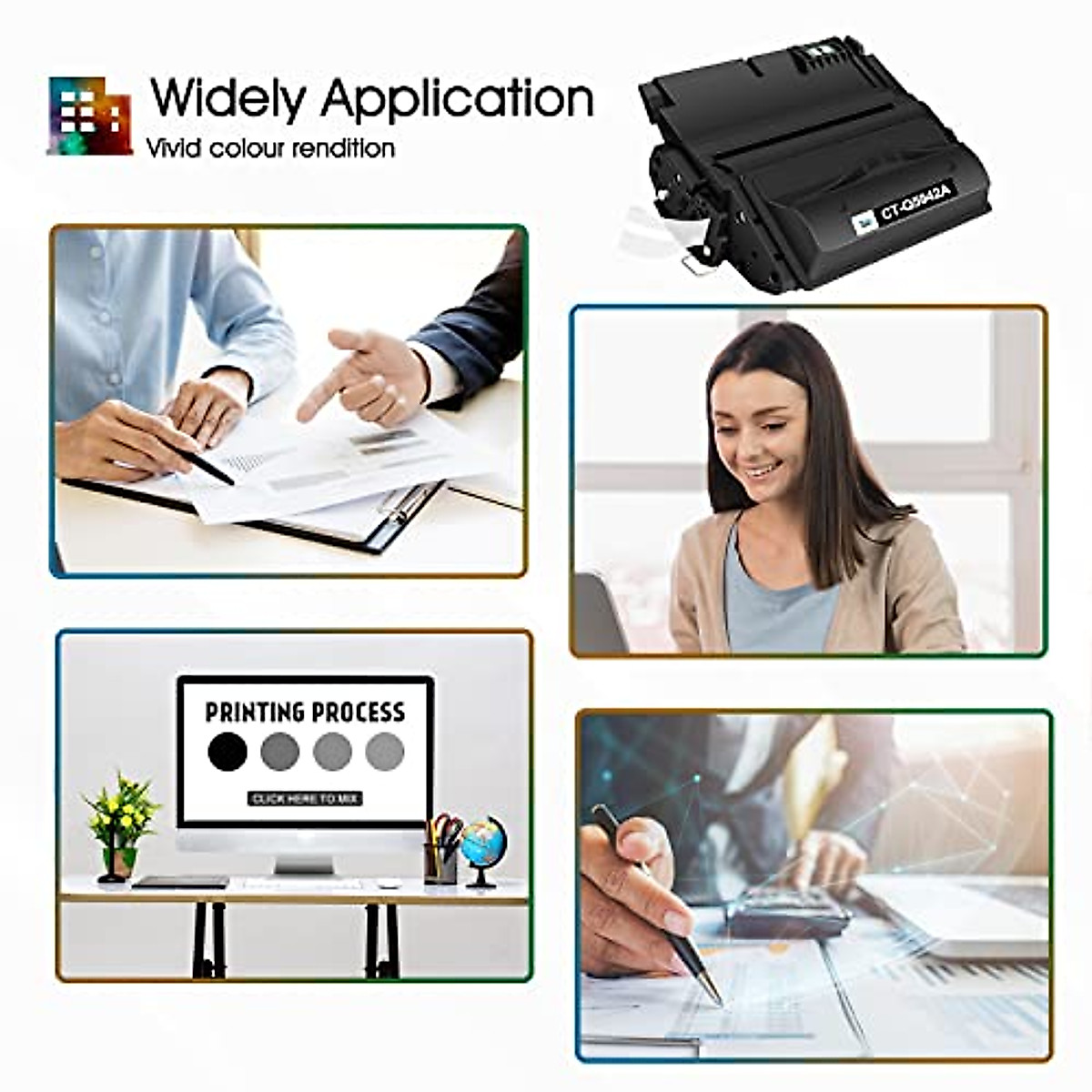 Cool Toner Compatible Toner Cartridge Replacement for HP 42A Q5942A 42X Q5942X Q1338A for HP 4250 4200 4350 4300 4250N 4240 4350N 4250TN 4250DTN 4350DTN 4350TN Printer Ink (Black, 1-Pack)