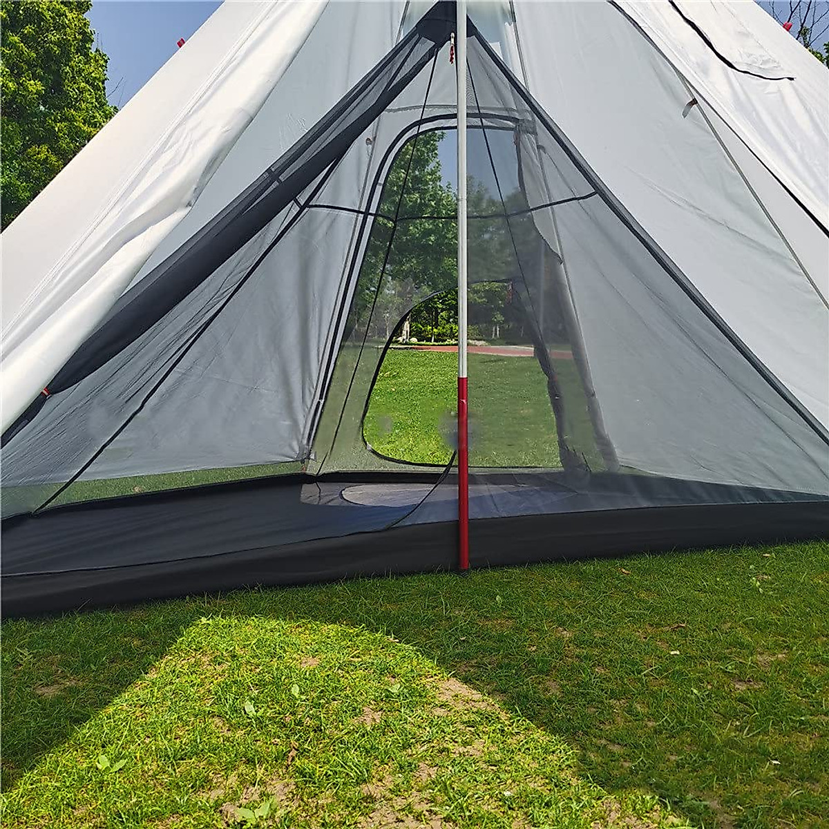 Half Octagonal Mesh Net for 4 Person Tipi Tent 2 Person Mesh Camping and Hiking (Inner Mesh for 1 Person)