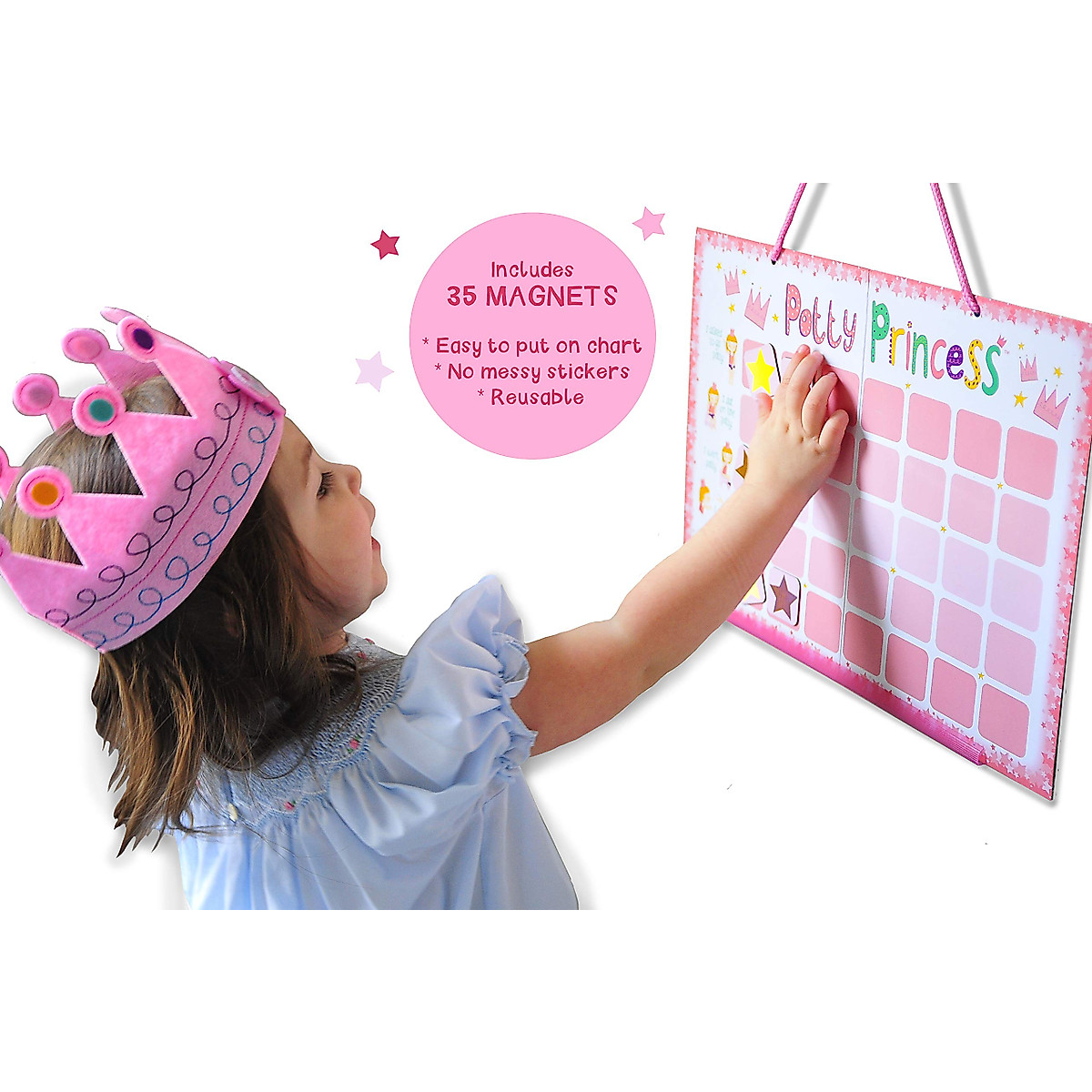 Tickle & Main Princess Potty Training Gift Set with Book, Potty Chart, Star Magnets, and Reward Crown for Toddler Girls
