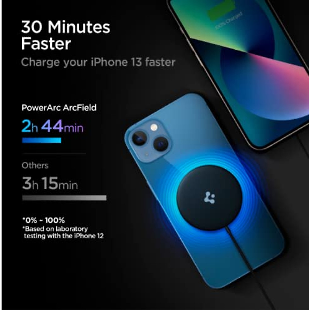 Spigen ArcField for MagSafe Charger, Magnetic Wireless Charger for iPhone 14 MagSafe Charger Fast Wireless Charging Pad Compatible with iPhone 13 Pro Max 13 Mini 12 Pro Max 12 Mini AirPods 3