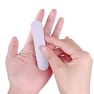 Nail Files (50 Pack), 3.6 Inches Emery Board Nail Files for Acrylic and Natural Nails, 100/180 Grit Small Double Sided Fingernail Filer Bulk Mini Professional Finger Nail Filer Manicure Set Gray