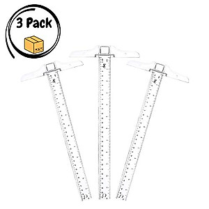 Mr. Pen- 12 Inches Plastic 3 Pack, T Square Ruler, Transparent, Drafting T Square, T Ruler for Crafting, Clear
