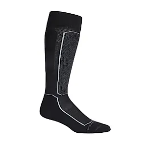 Icebreaker Merino Ski+ Light Wool Socks for Women, Knee High, Over The Calf - Comfy, Breathable High Socks for Women with Seamless Toe, Cushioned Instep - Black, Large