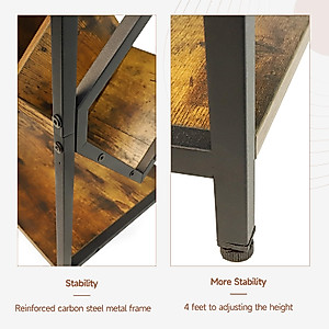 Pacilack Small Book Shelf 3 Tier Wood Book Stand Bookshelves Metal Rustic Industrial Side End Table Bookcase for Bedroom Living Room 16x12x26 inch